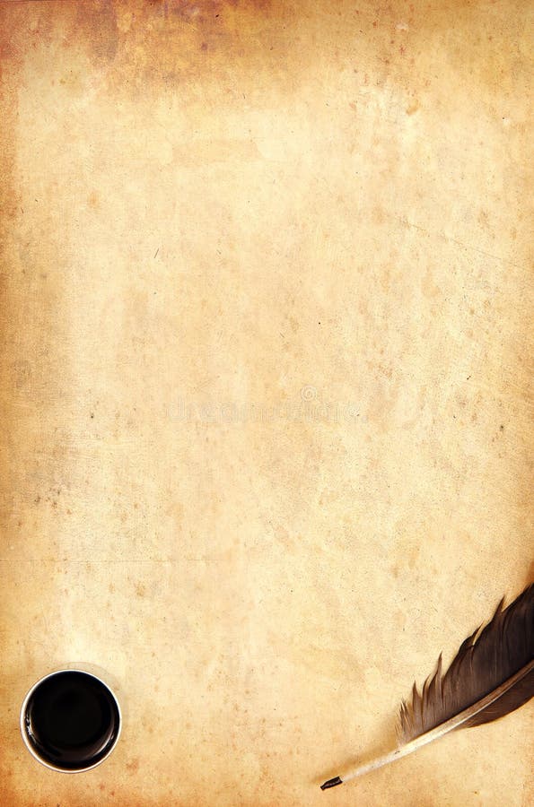 Old Papers with Quill and Ink Stock Image - Image of glass, quill: 22234277