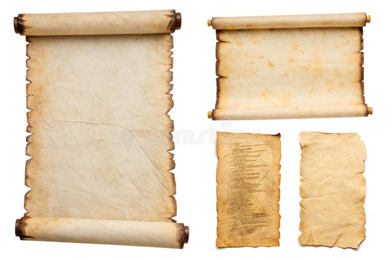 Old Papers or Parchment Scrolls Set â€ Ancient Documents Stock ...