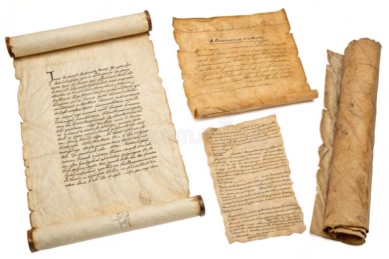 Old Papers or Parchment Scrolls Set â€ Ancient Documents Stock ...