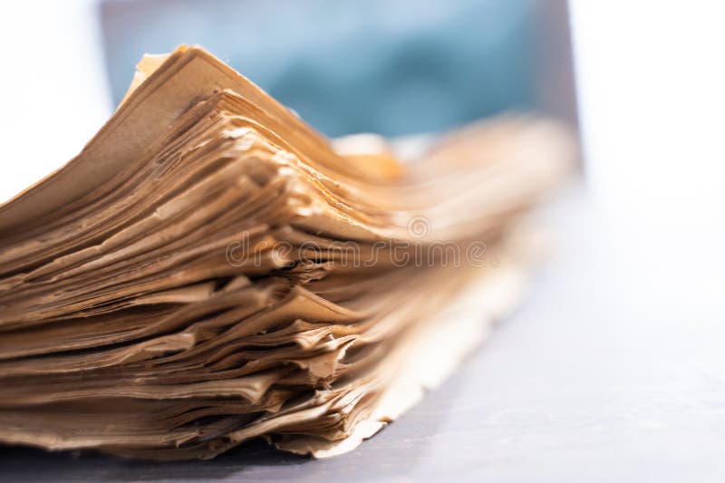 Old Papers, Stacks of Old Papers on the Desk Stock Photo - Image of ...