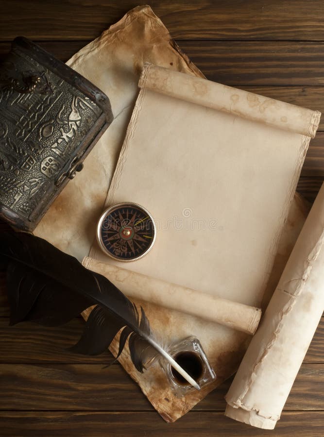 Old Papers on a Wooden Table Stock Photo - Image of antique, page: 49561140