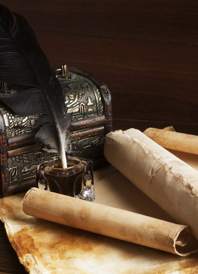 Old Papers on a Wooden Table Stock Photo - Image of ancient, copy: 49561142