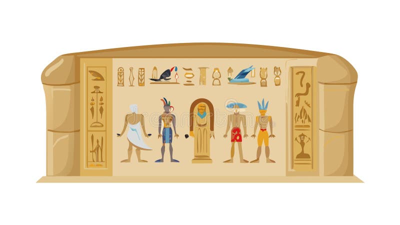 Old Papyrus Scroll with Egyptian Hieroglyphs, Vector Design Generative ...