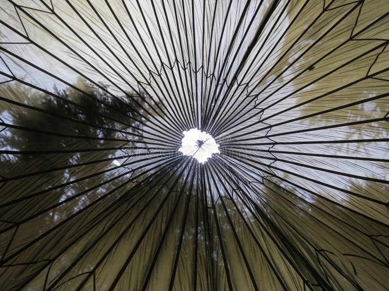 Old Parachute Seen from the Inside Stock Photo - Image of inside ...