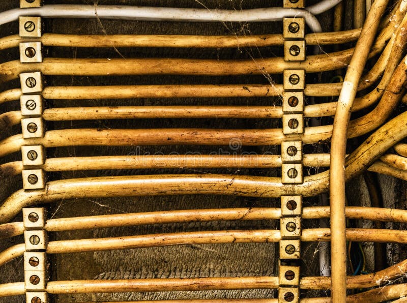 Old Parallel Laid Electrical Cables, Abstract Background Stock Photo ...