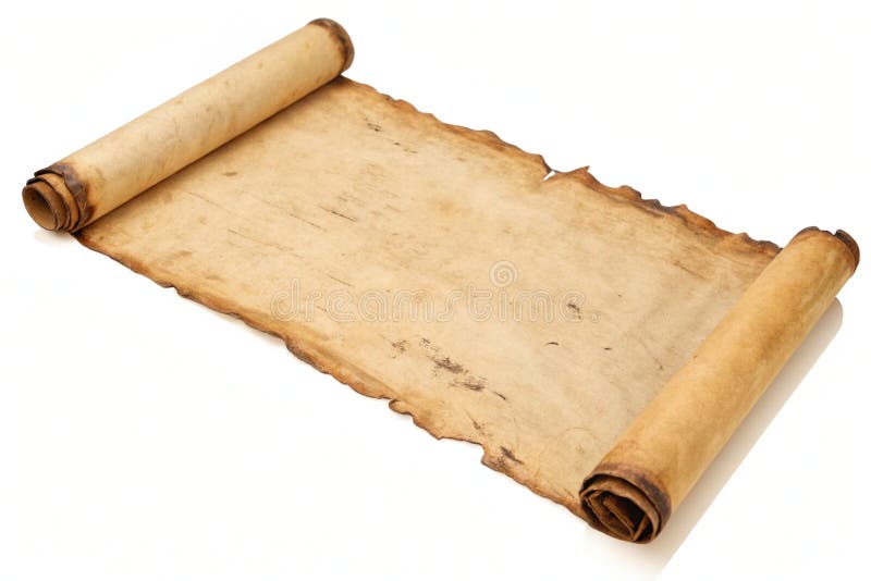 Old Parchment Diploma Scroll, Isolated on White Stock Illustration ...