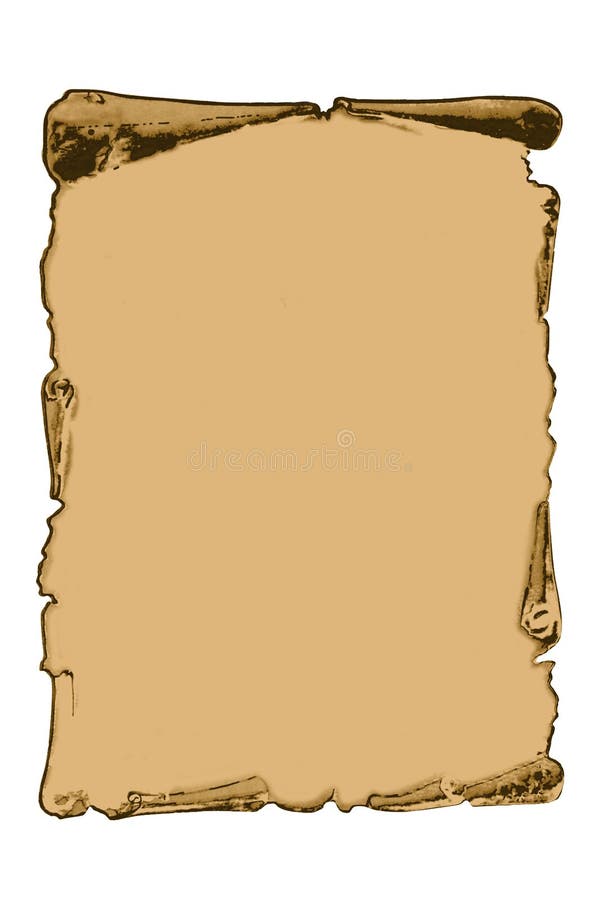 Old parchment isolated stock illustration. Illustration of torn - 32169580