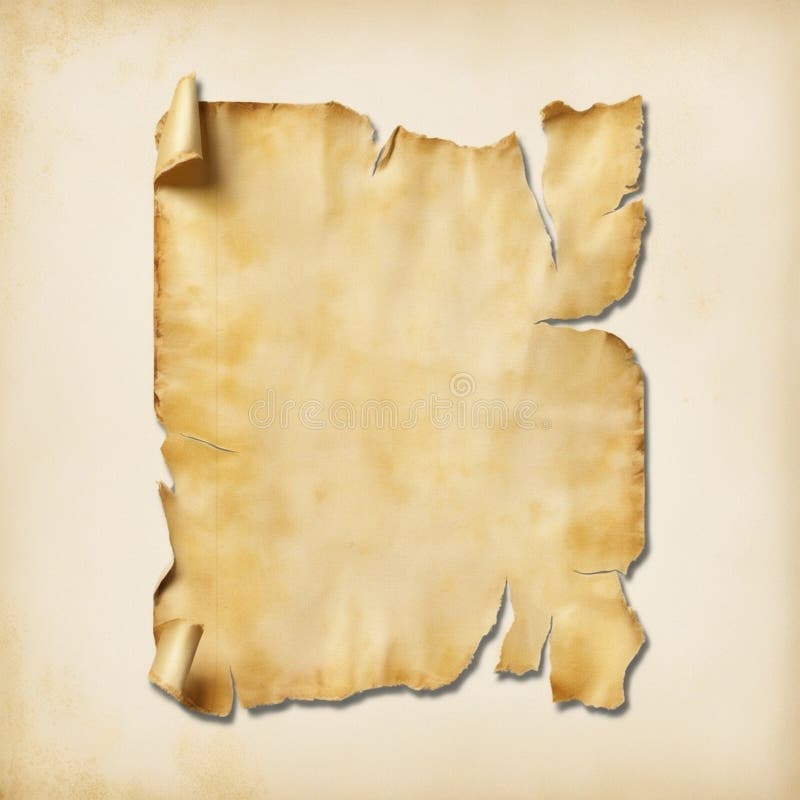 An Old Parchment Paper Displaying Irregular, Torn Edges, Symbolizing ...