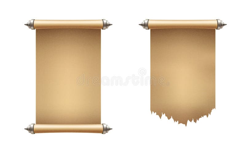 Old Parchment or Paper Roll and Scroll Manuscript Stock Vector ...