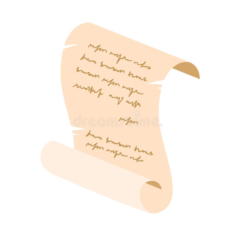 Old Parchment Paper Scroll, Ancient Papyrus Manuscript. Certificate ...