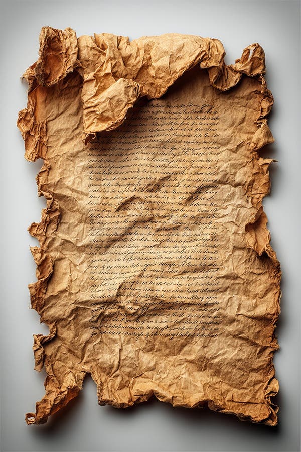 Old Parchment Paper Sheet, Ancient Vintage Texture Background, Crumpled ...