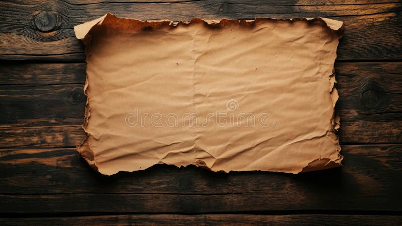 Old Parchment Paper on Wooden Table Stock Image - Image of antique ...