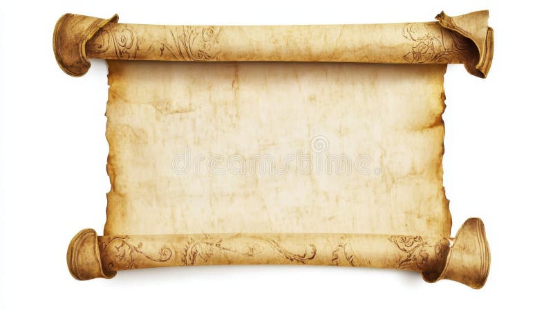 Old Parchment Scroll Displaying Blank Space, Perfect for Historical ...