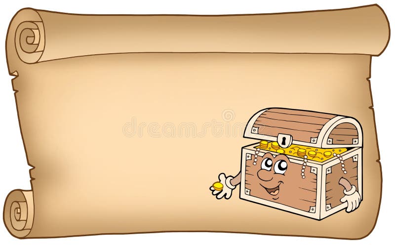 Frame with Big Treasure Chest Stock Vector - Illustration of massive ...