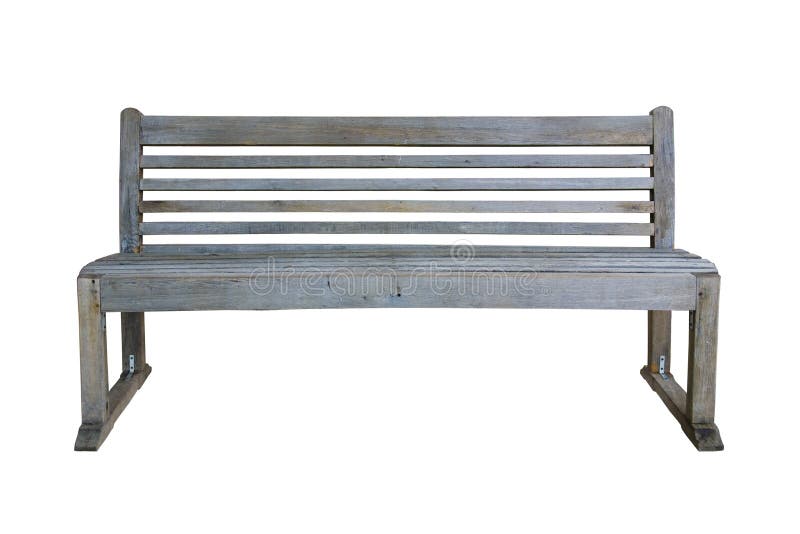 Old Park Bench Isolated on White Stock Photo - Image of element, front ...
