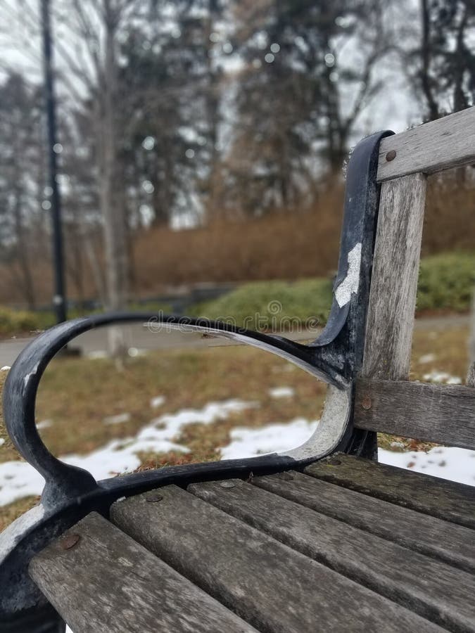 Old park bench stock image. Image of rusty, gloomyday - 171157999