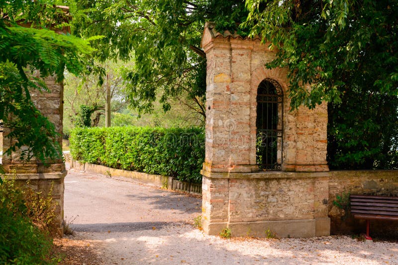 Old park in Italia stock photo. Image of pathway, cherry - 65417862