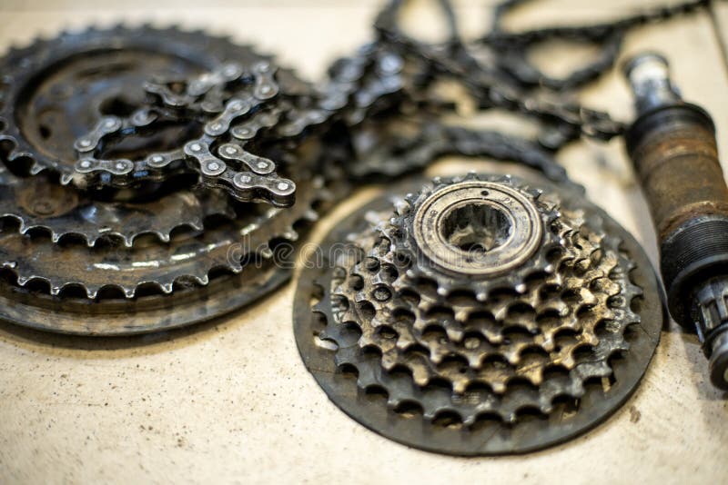 Parts of the bike. gear stock image. Image of parts - 185686405
