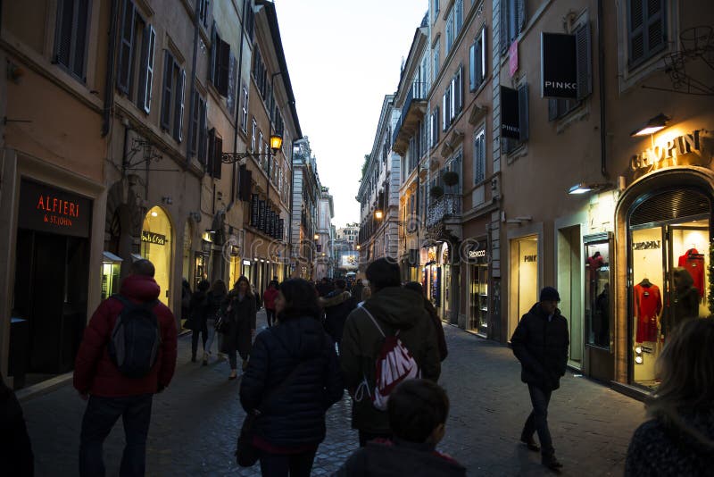 Old Passage at Night in Rome Editorial Stock Photo - Image of color ...