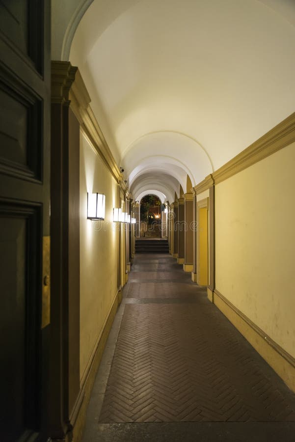Old Passage at Night in Rome Editorial Stock Photo - Image of interior ...