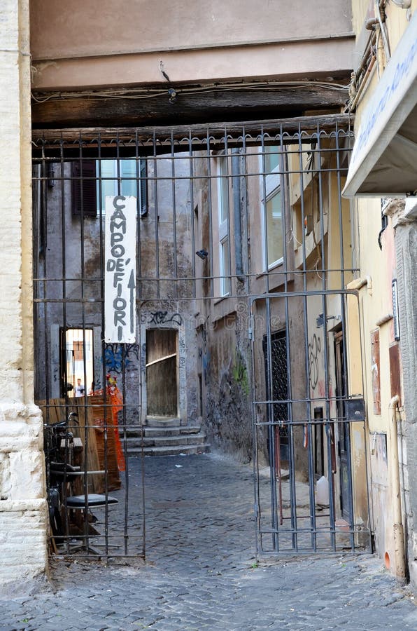 Old passageway in Rome editorial stock photo. Image of iron - 147432333