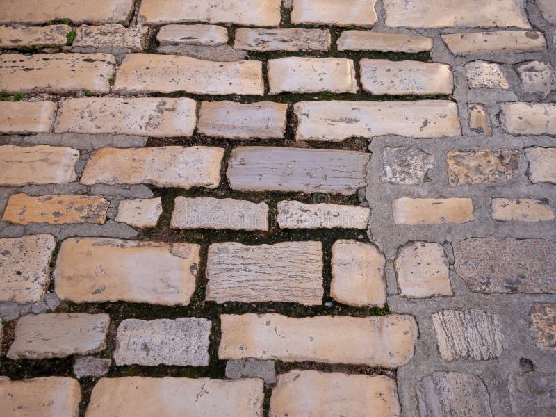 Old Path with Natural Stone Paving in the Old Town Stock Photo - Image ...