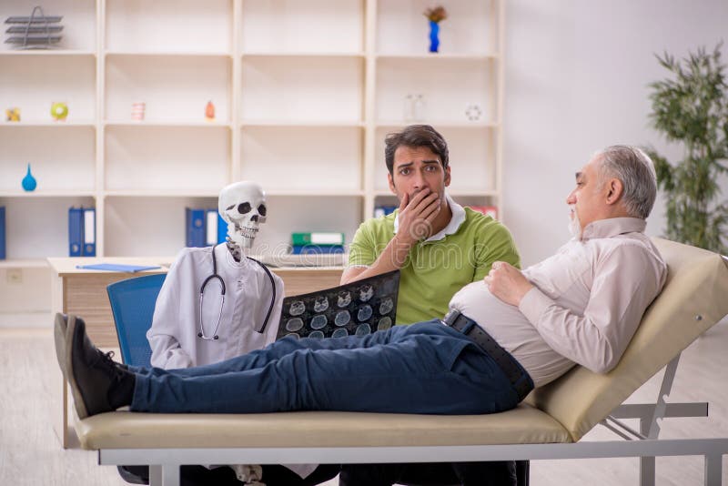 Old Patient Visiting Dead Doctor Radiologist Stock Photo - Image of ...