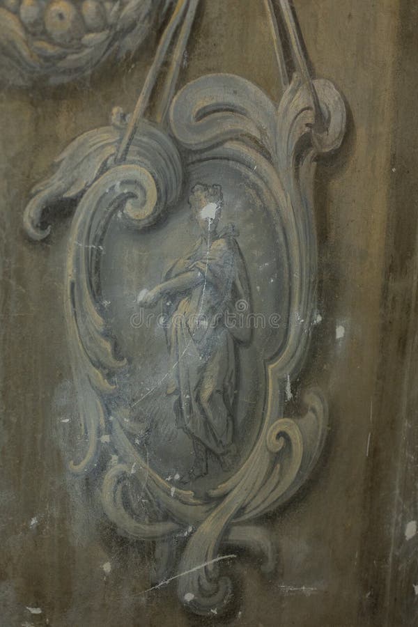 Old Pattern on Plaster Wall Decor Vintage in the House Stock Image ...