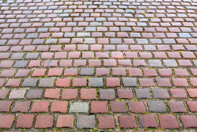The Old Pavement of Red Granite Paving Stone Stock Image - Image of ...