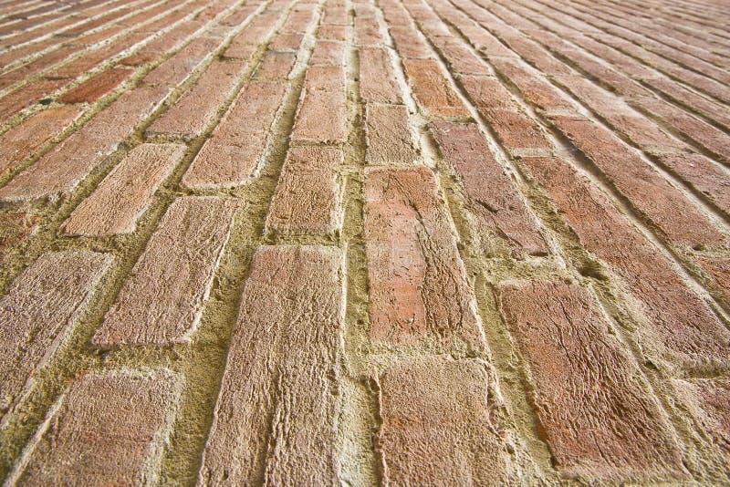 Old Paving Made with Bricks Blocks in an Italian Pedestrian Zone Stock ...