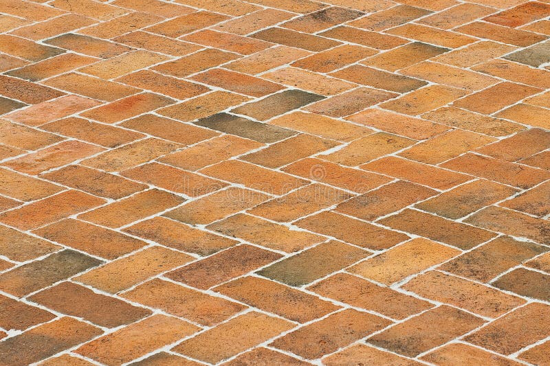 Old Paving Made with Bricks Blocks in an Italian Pedestrian Zone Stock ...