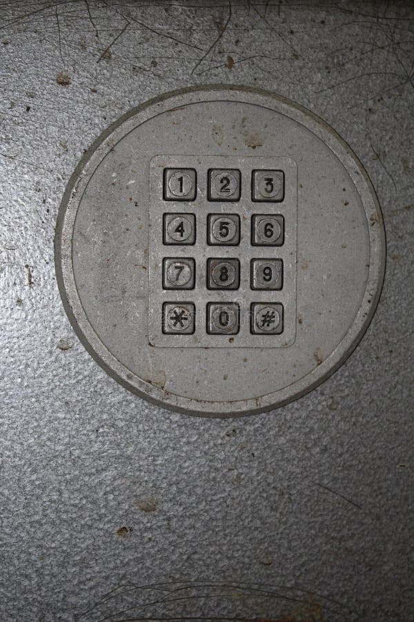 Old Payphone Dial with Square Buttons Stock Image - Image of password ...
