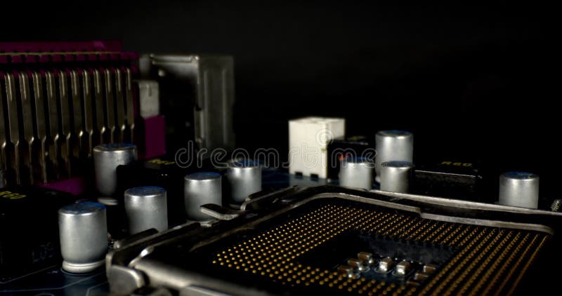 Old Pc Motherboard Pcb Components Stock Video - Video of metal ...