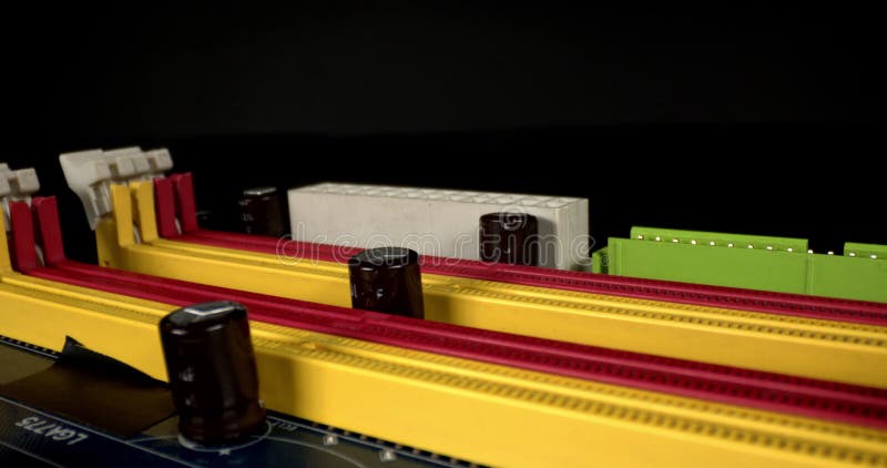 Old Pc Motherboard Pcb Components Stock Video - Video of metal ...