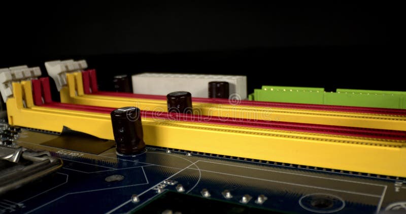 Old Pc Motherboard Pcb Components Stock Video - Video of metal ...