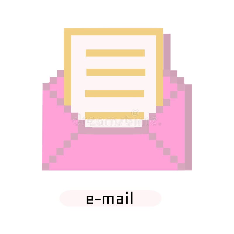 Pixel Art Set of Mail Icons Stock Vector - Illustration of envelope ...