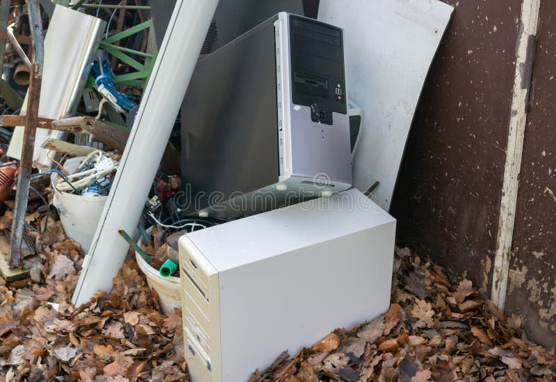 Old PC Tower Electronic Waste for Recycling Stock Photo - Image of ...
