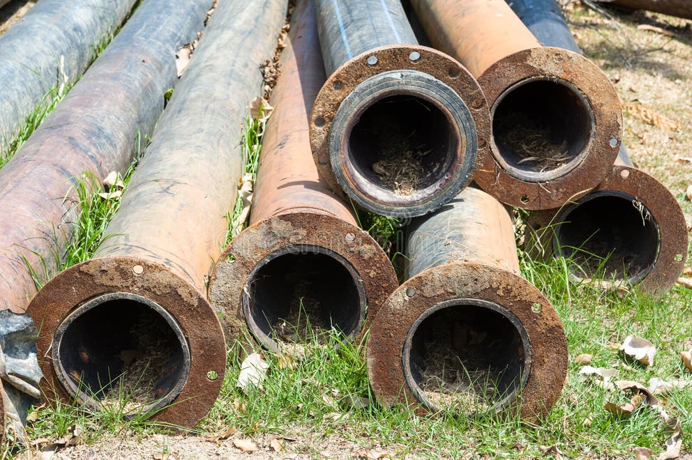Old PE. pipes stock photo. Image of construction, duct - 29690344