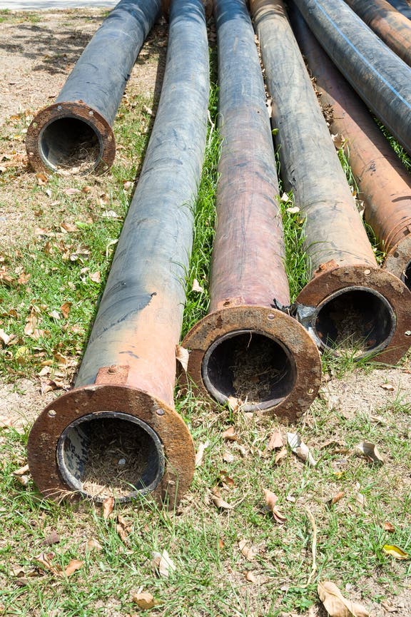 Old PE. pipes stock image. Image of metal, parallel, project - 29690389