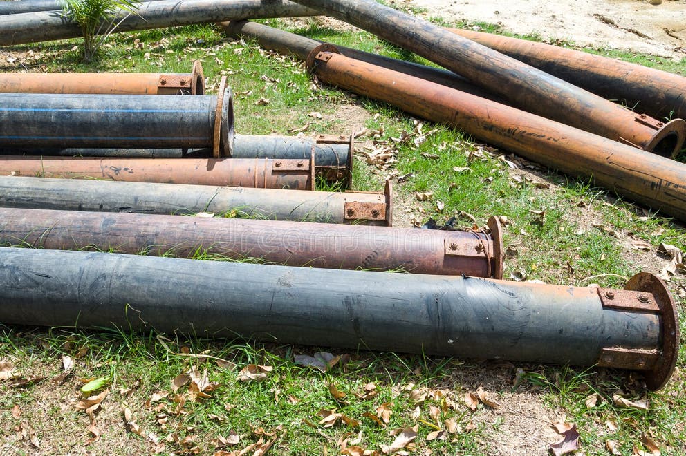 Old PE. pipes stock photo. Image of iron, plumbing, group - 29690464