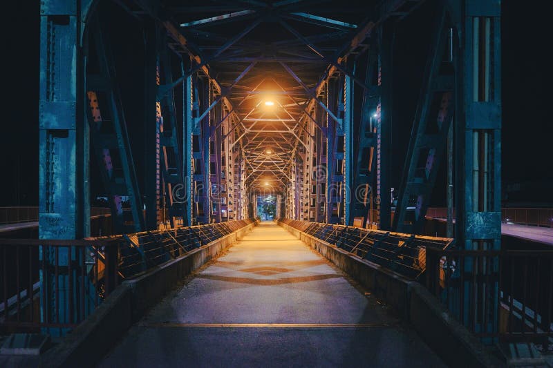 Old pedestrian bridge stock image. Image of urban, park - 392032173