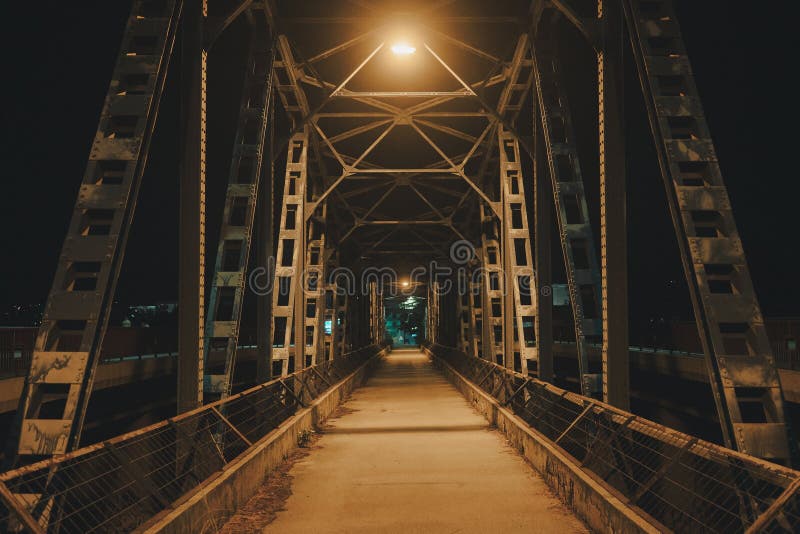 Old pedestrian bridge stock photo. Image of landscape - 392032256