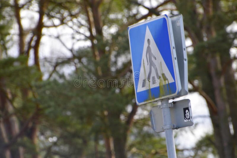 Old Pedestrian Walk Road Sign. Stock Photo - Image of sign, road: 179222430