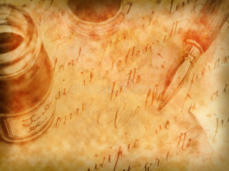 Old Pen and Retro Calligraphy Background Stock Illustration ...