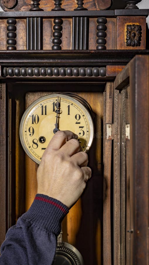 Old pendulum clock stock image. Image of white, time - 145509261