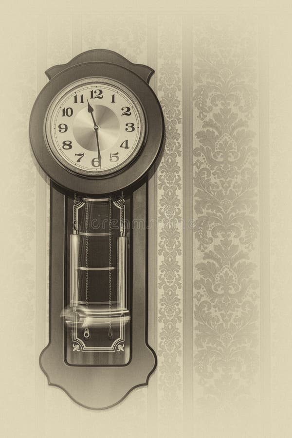Old pendulum clock stock image. Image of mounted, fashioned - 146161923