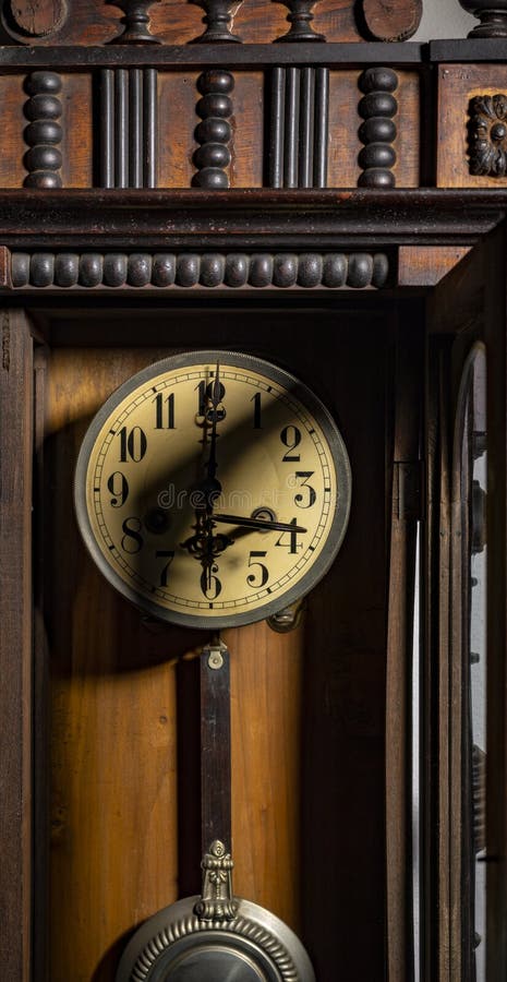 Old pendulum clock stock image. Image of white, time - 145509261