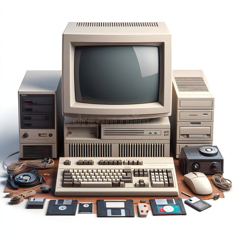 Old pentium computer stock illustration. Illustration of pentium ...