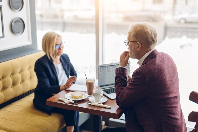 Old People Enjoying the Conversation Stock Image - Image of internet ...
