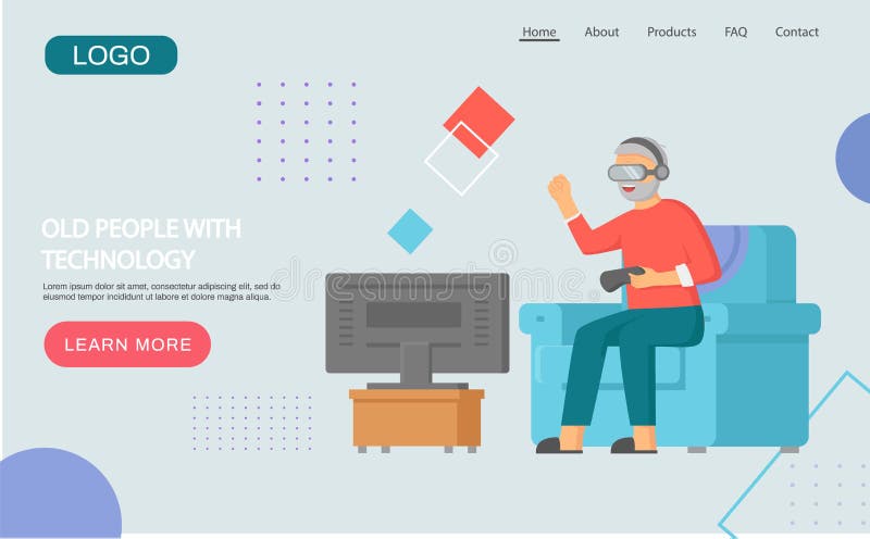 Old People Play Video Game. Senior People with Different Gadgets ...